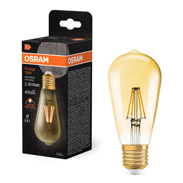 Osram LED lamp E27 | Edison ST64 | Filament | Vintage 1906 | Goud | 2400K 4W (35W) Osram 123led.nl